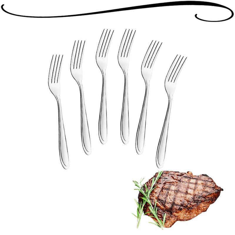 Jogo de 6 Garfos de Mesa Aço Inox Restaurante Buffet Macarrão Espaguete ...