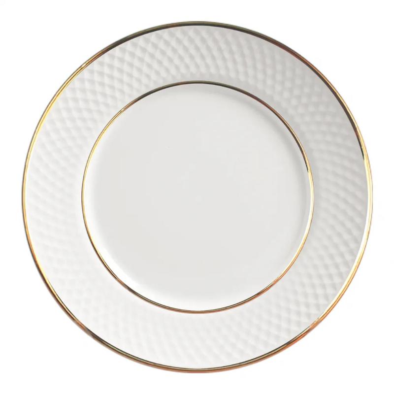 Jogo de 6 Pratos Rasos Split Gold Filete Ouro - Alleanza - Alleanza ...