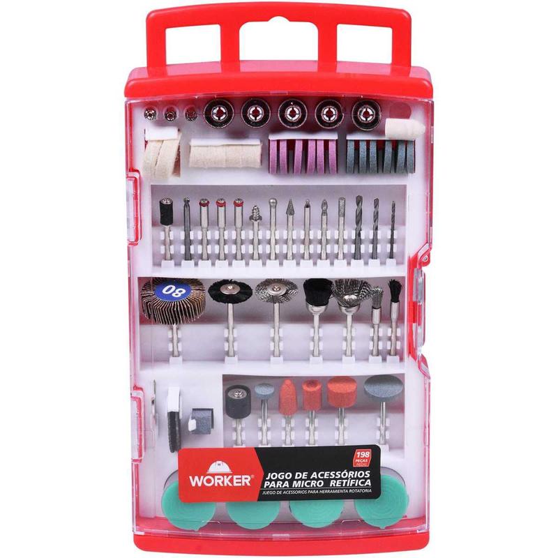 Jogo de Acessórios para Microrretífica 198 Peças Worker - Kit para ...