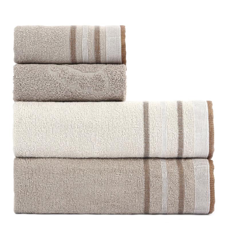 Jogo de banho 4 peças dueto - 9000188 - areia fina/madeira - First ...