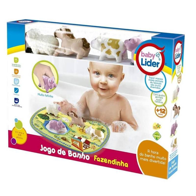 Jogo De Banho Tema Fazendinha - Lider - Lider Brinquedos - Brinquedos para Banho - Magazine Luiza