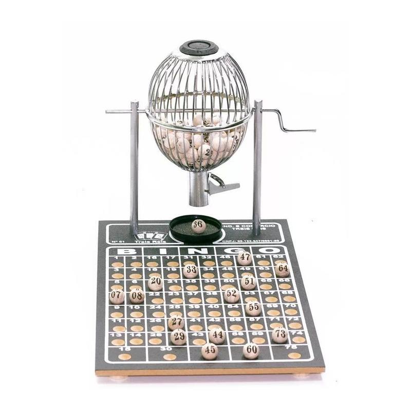 Jogo de Bingo Sorteio - N1 - 75 Pedras - Pequeno- Cromado - Três Reis ...