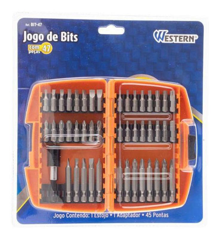 Jogo De Bits Com 47 Peças WESTERN com estojo BIT-47 - Jogo de Bits ...