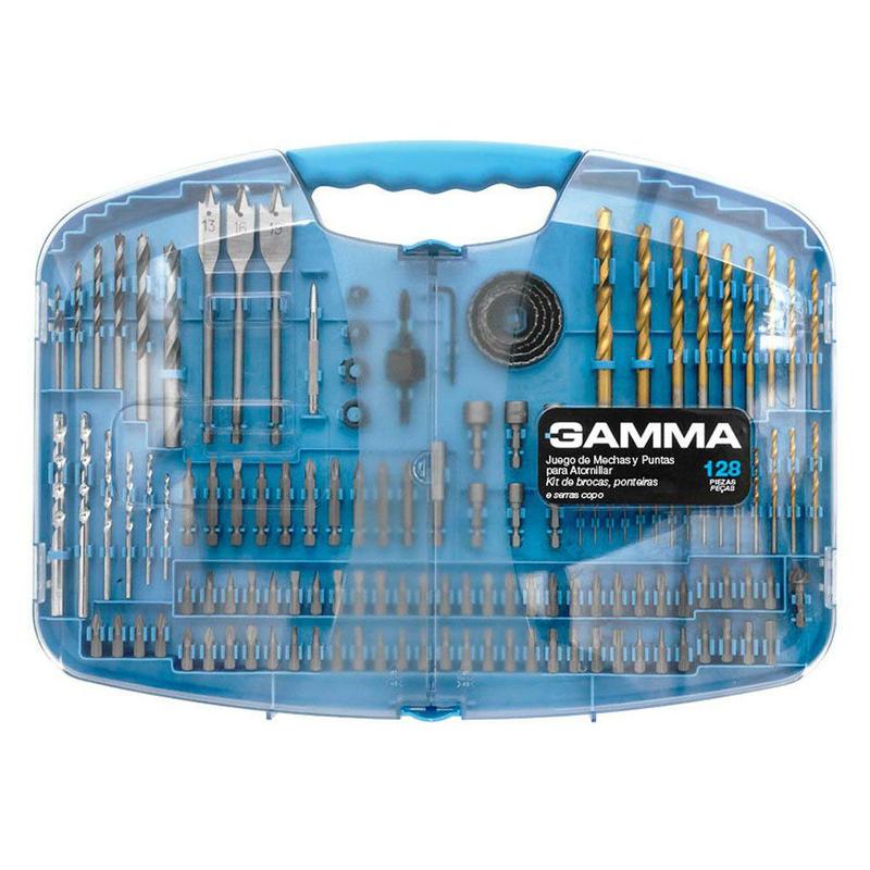 Jogo de Brocas, Bits e Serras Copo com 128 Peças - GAMMA-G19517AC ...