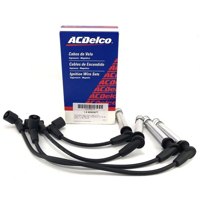 Jogo De Cabos Vela 8v Acdelco Prisma agile celta meriva montana spin ...