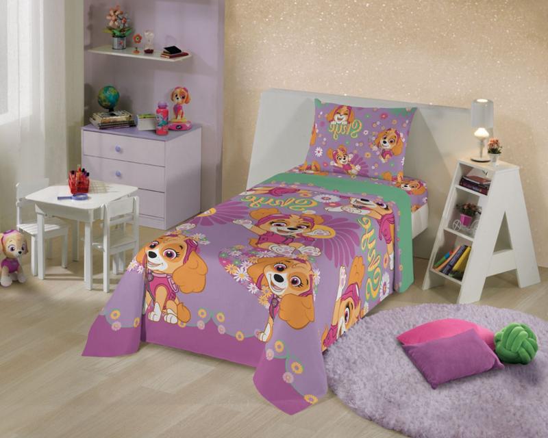Jogo de cama infantil 3-peças patrulha canina microfibra lepper - Jogo ...