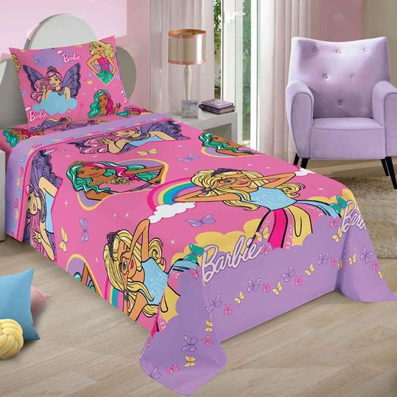 Jogo De Cama Infantil Microfibra Barbie Reinos Mágicos 3 Peças - Lepper ...