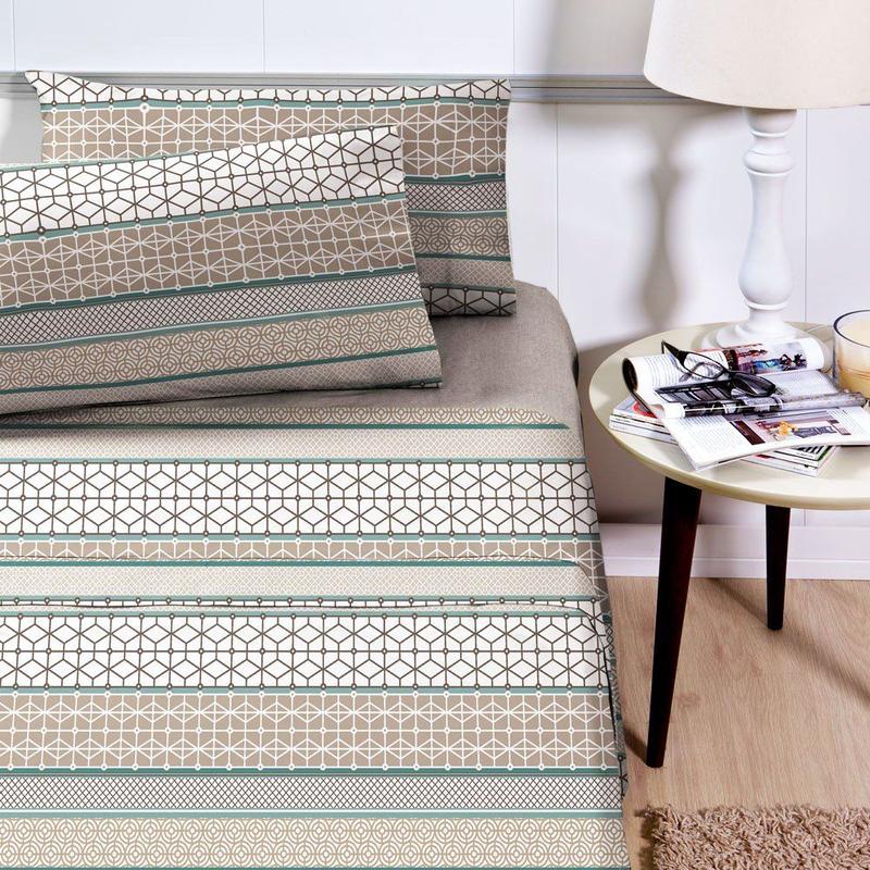 Jogo de Cama Solteiro 3 peças 180 Fios Supercal Brenno - Corttex - Jogo ...