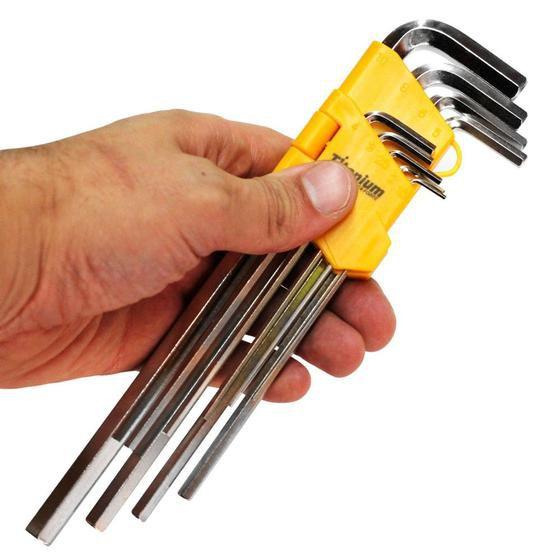 Jogo de Chave Allen 1,5 A 10mm 9 Peças Aço Carbono 05240 Titanium ...