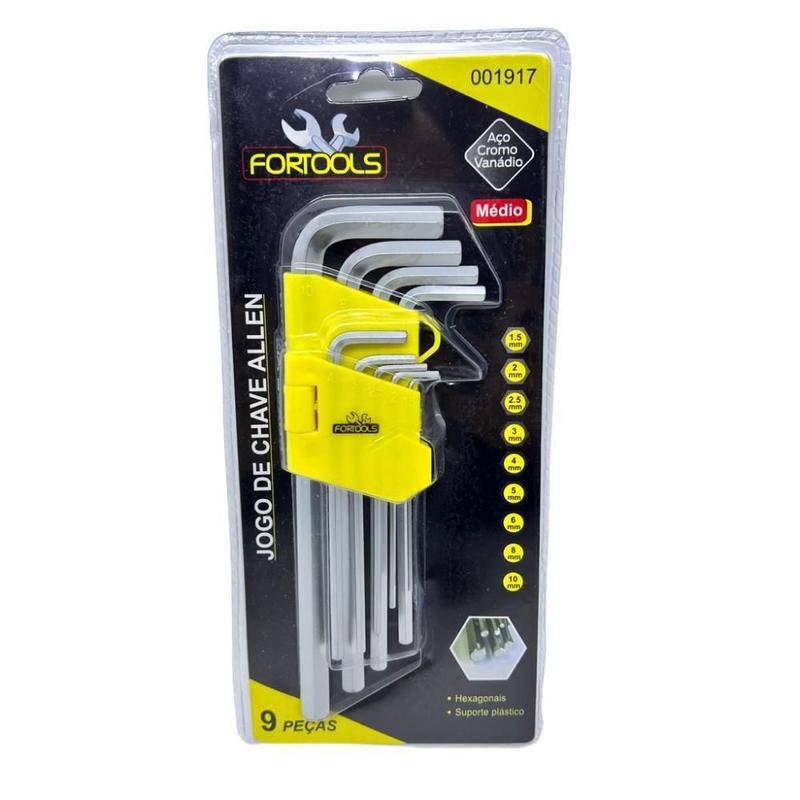 Jogo De Chave Allen Com 9 Pçs 1.5 Á 10Mm Fortools-001917 - Chave Allen ...