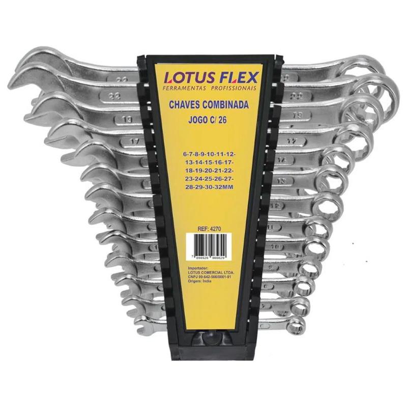 Jogo de Chave Combinada Boca e Estria 26Peças 6 a 32mm Lotus - Chave ...