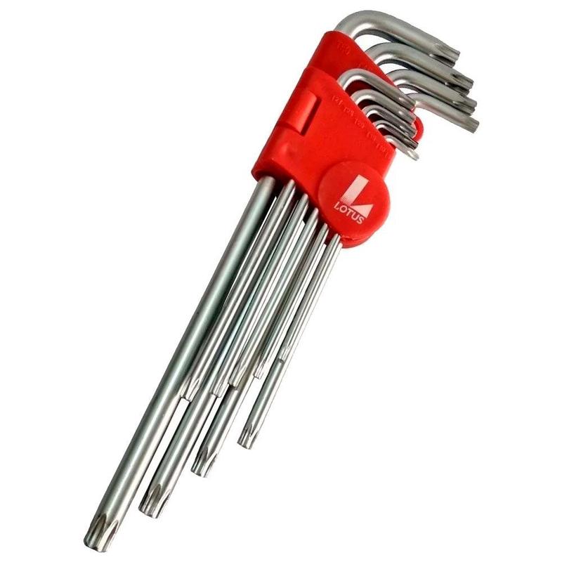 Jogo de Chave Torx Longa com Furo 9 Pçs T10 a T50 6550 Lotus - Chave ...