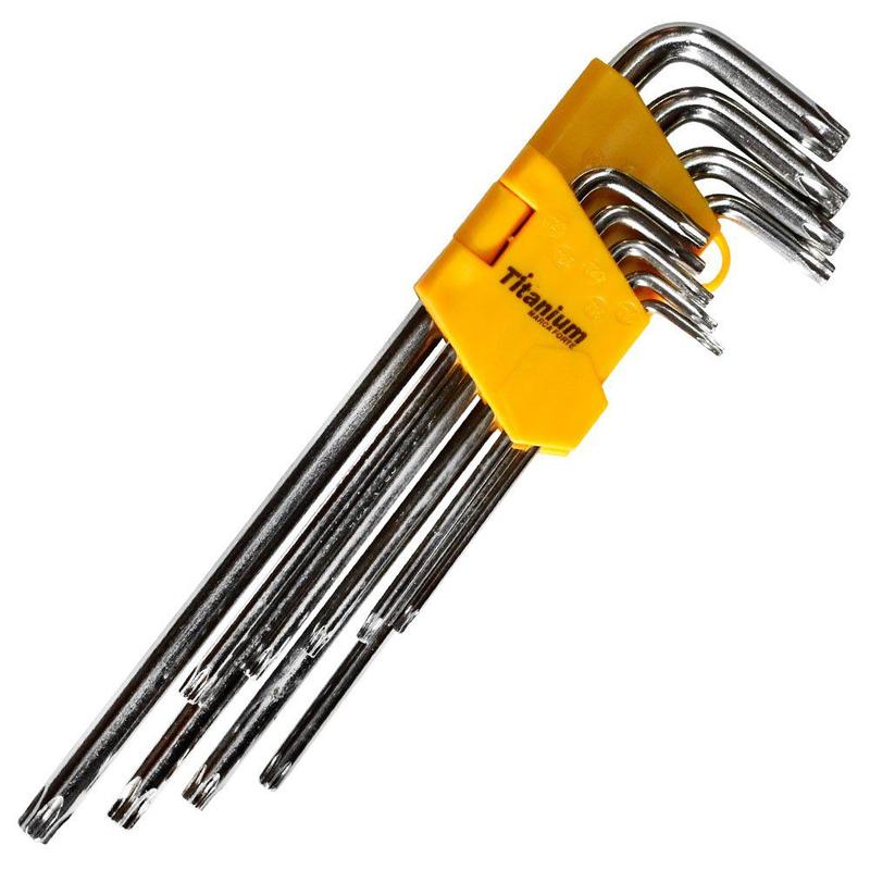 Jogo de Chave Torx Longa T10 a T50 9pçs 05241 Titanium - Chave Manual ...