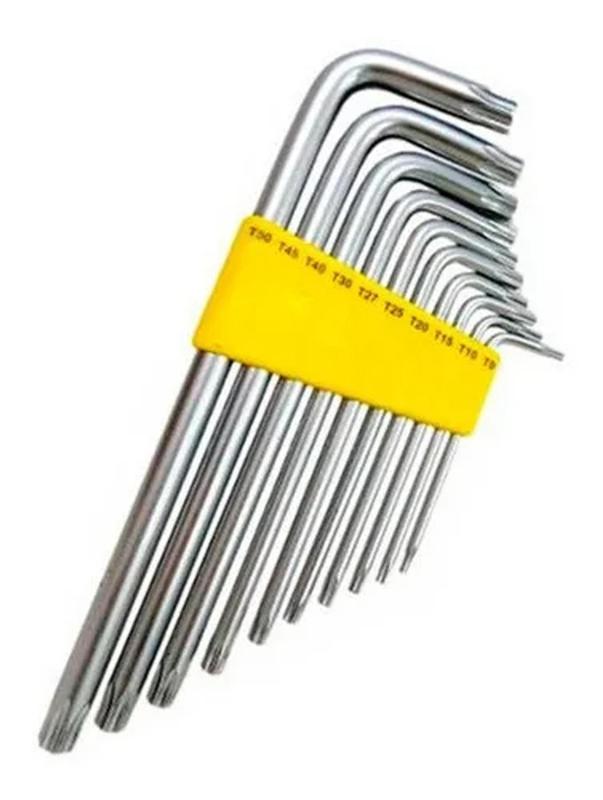 Jogo De Chave Torx Torks Precisão Cromo Vanádio T9 Á T50 Imperdível ...