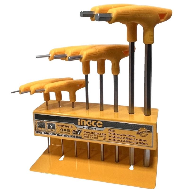 Jogo de Chaves Allen Hexagonal Cabo T C/ 8 Peças -HHKT80818 INGCO ...