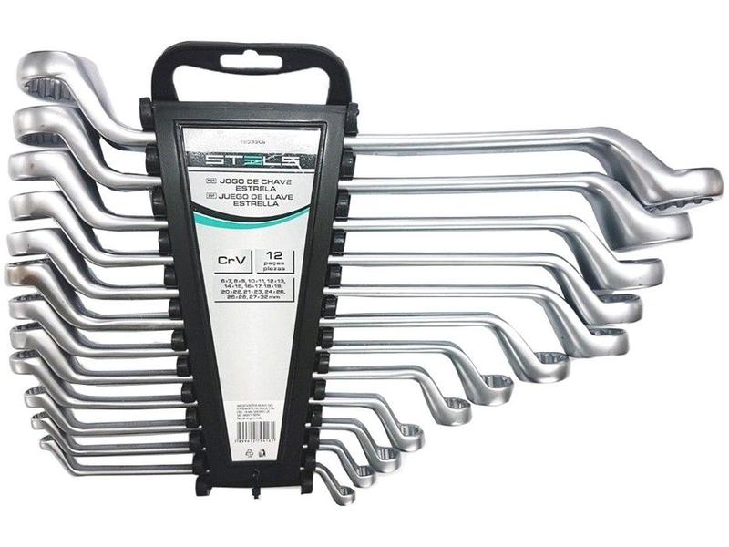 Jogo de Chaves Estrela Stels 6 a 32mm 1533355 - 12 Peças - Chave ...