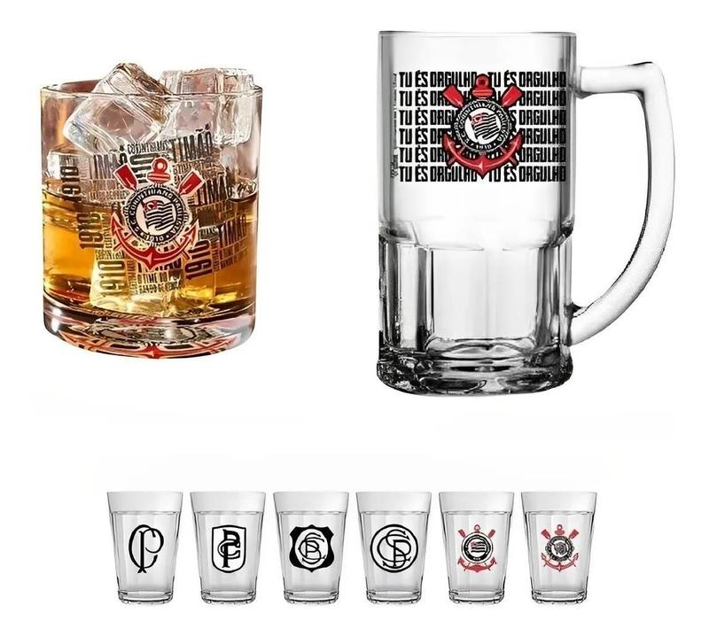 Jogo De Copo Americano + Whisky E Caneca De Chopp Kit Times - ALLMIX ...