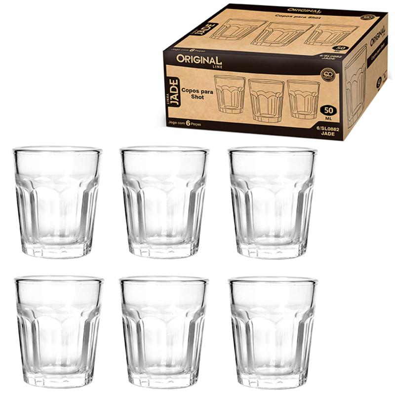 Jogo De Copo De Vidro Dose / Shot Jade Com 6 Pecas 50Ml - ORIGINAL LINE - Copo de Shot ...