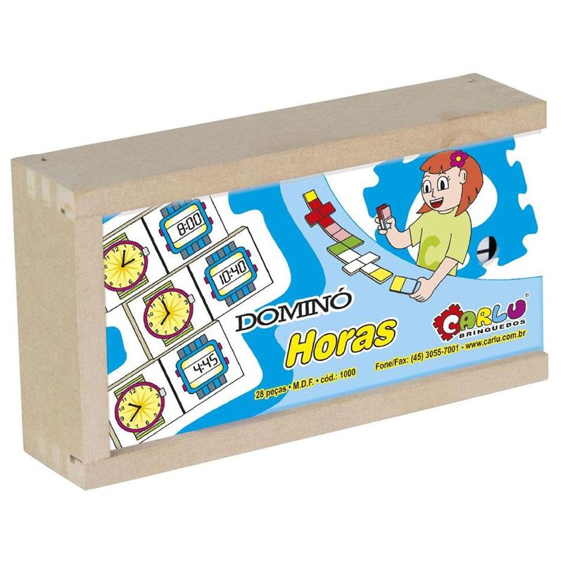 Jogo de dominó das horas com 28 peças em madeira carlu - 1000 - Jogo de ...
