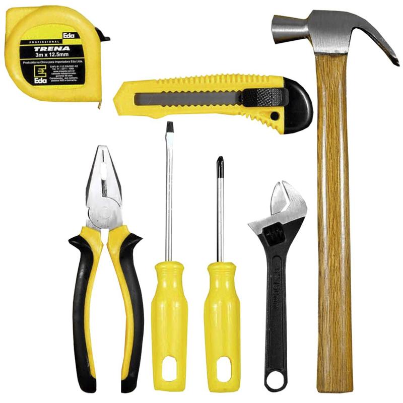 Jogo de Ferramentas 7 Peças Uso Geral - Eda - Kit Ferramentas Manuais ...