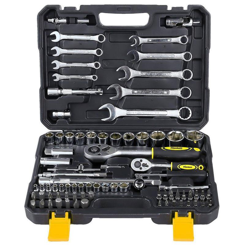 Jogo de Ferramentas com 142 Peças - TITANIUM - Kit Ferramentas Manuais ...