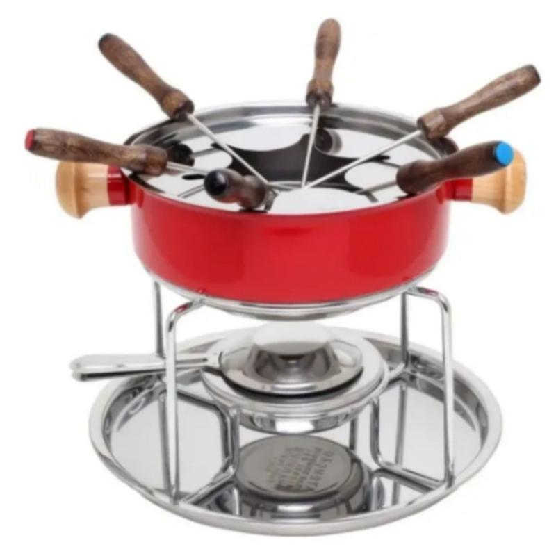 Jogo De Fondue Aço Inox Vermelho - Malta - Aparelho de Fondue ...