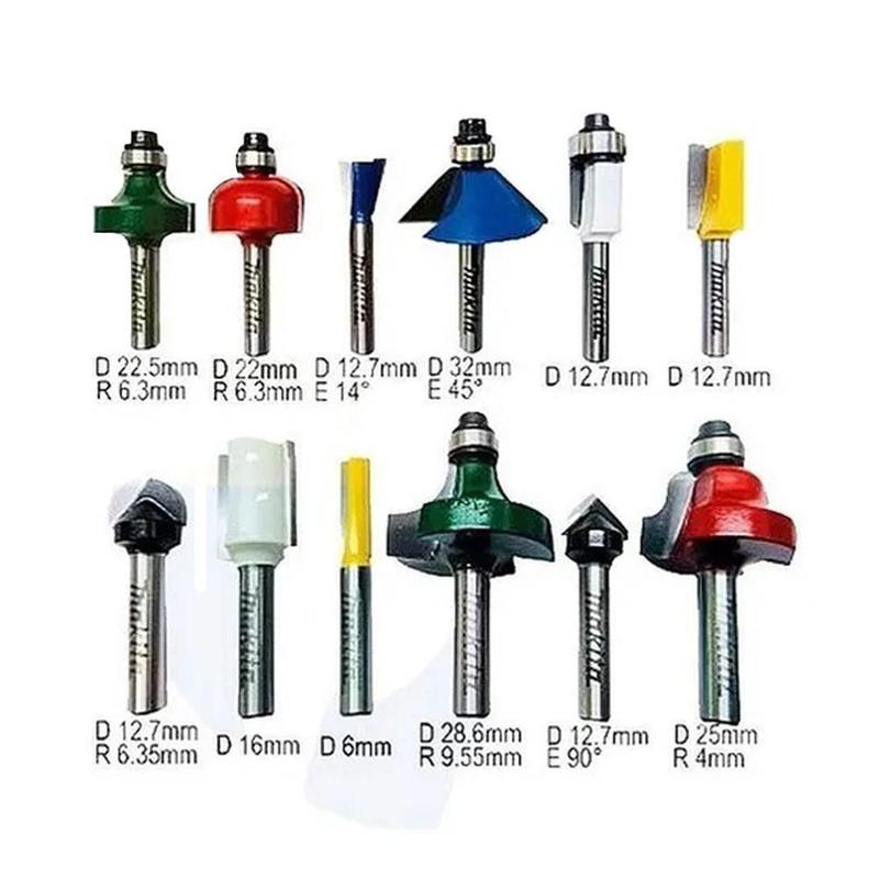 Jogo De Fresas Para Tupia Haste 6Mm 12 Peças A87921 Makita - Fresa ...