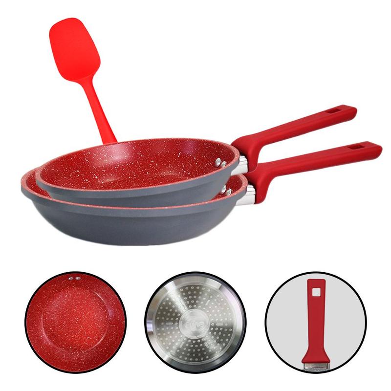 Jogo De Frigideiras Cerâmica Indução 20 E 22cm Antiaderente Fritura Sem ...