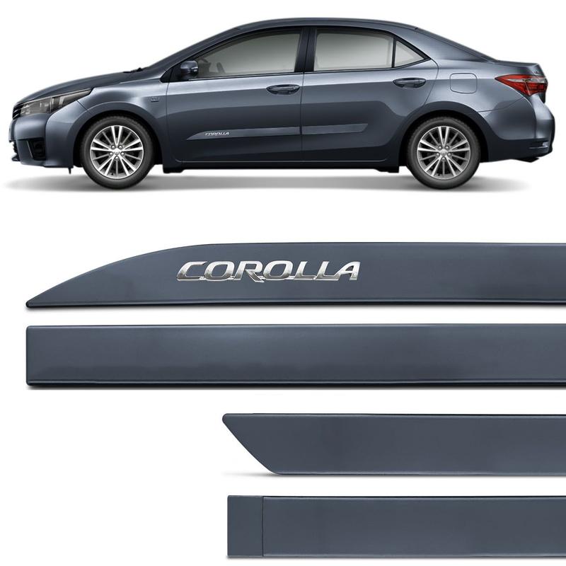 Jogo de Friso Lateral Corolla 2008 a 2020 Cinza Celestial Facão Grafia ...