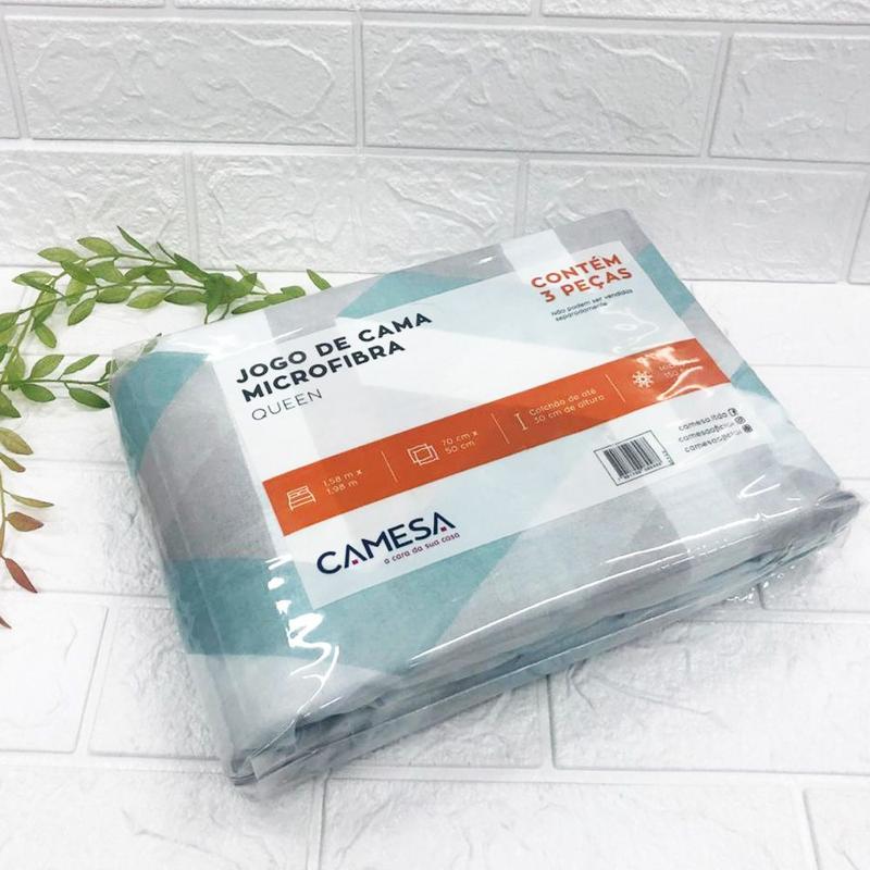 Jogo De Lençol Casal Queen Elástico Box Microfibra 3 Peças - CAMESA ...