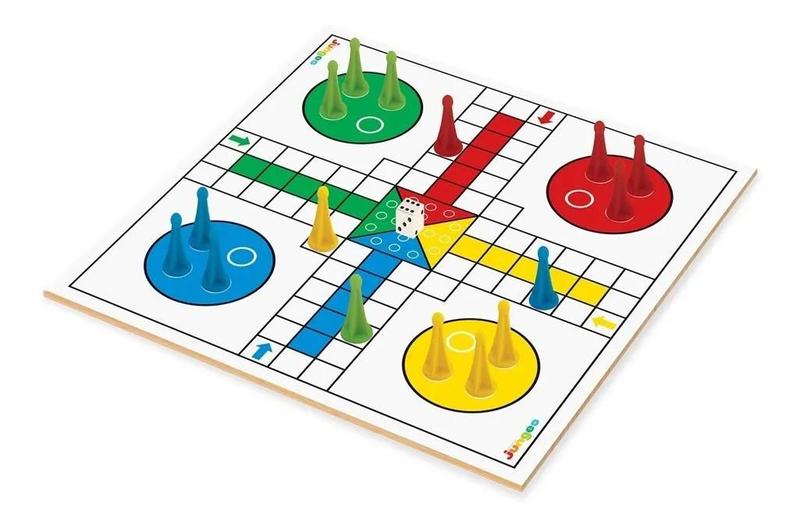 Jogo De Ludo Com Tabuleiro Em Madeira - Junges - Jogos de Tabuleiro ...