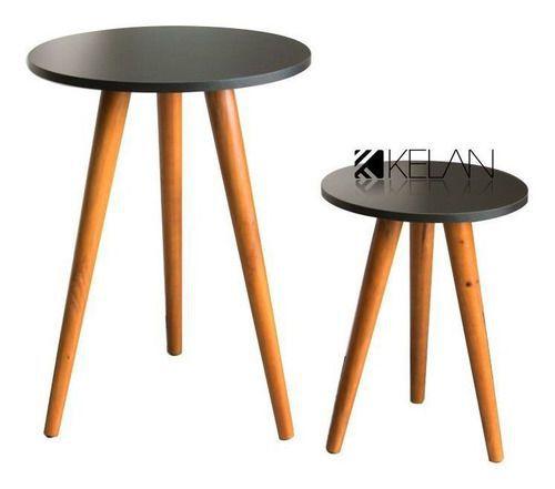 Jogo De Mesas Redonda De Canto Lateral Retro Palito - KELAN - Outros ...