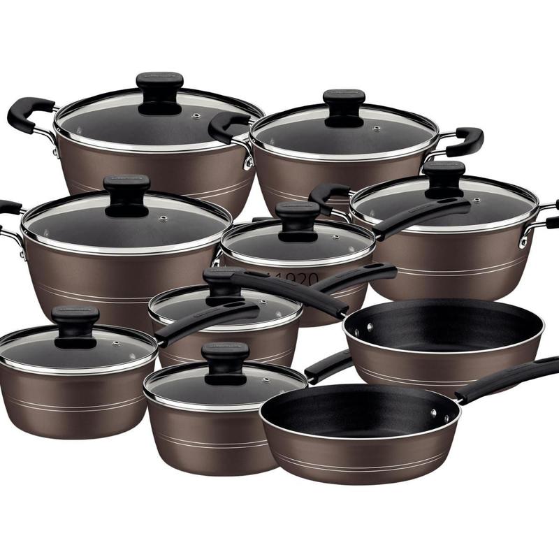 Jogo De Panelas Antiaderente Tramontina Sicília 10Pc Avelã - Jogo de ...