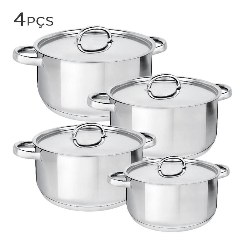 Jogo de Panelas de Aço Inox Studio Jomafe 4PÇS - Jogo de Panelas ...