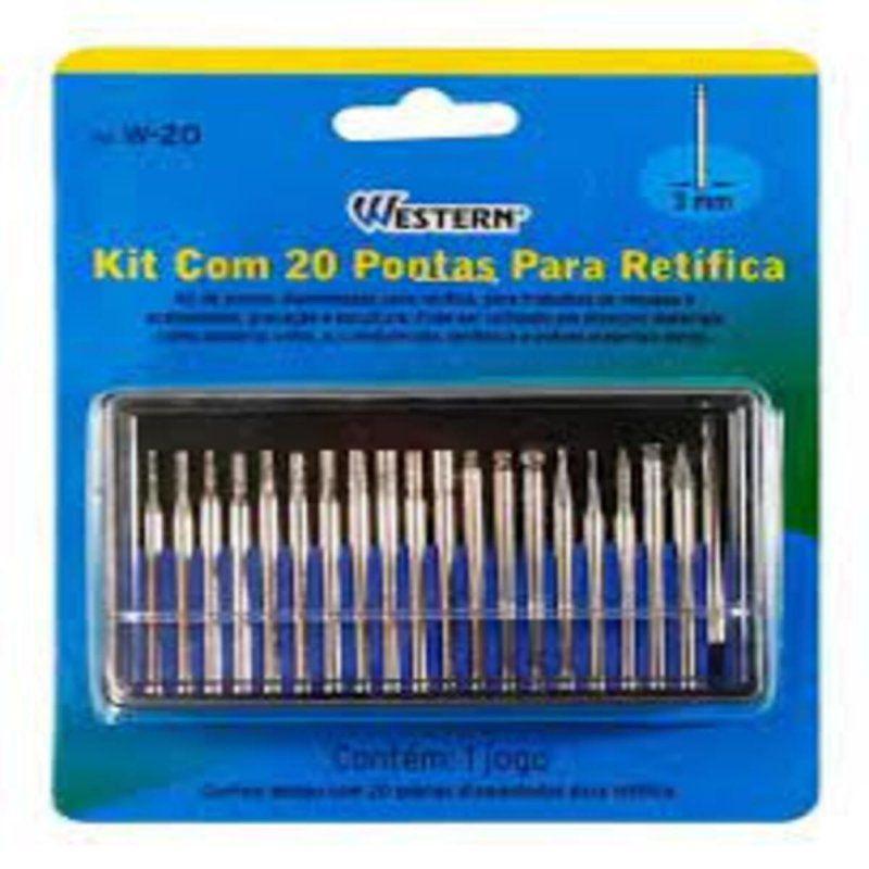 Jogo De Pontas Para Retifica Com 20Pc - Western - Kit para Micro ...