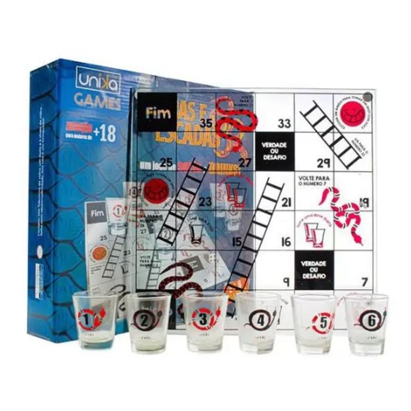 Jogo De Shots e Drinks Cobras e Escadas - Unika - Jogo de Roleta Shot ...