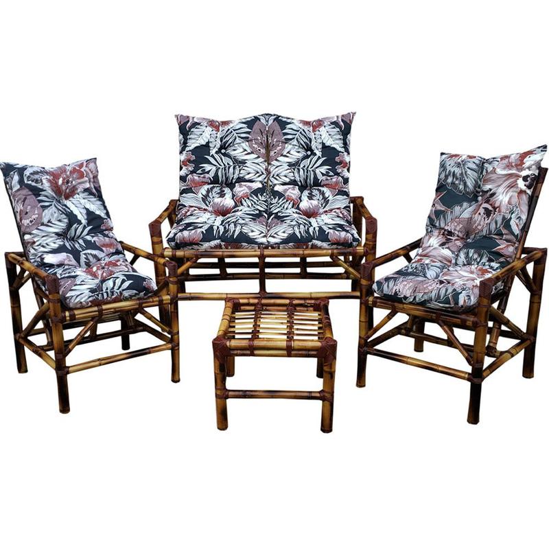 Jogo De Sofá De Bambu Poltronas Cadeiras E Mesa - BUARQUE CONFORT ...