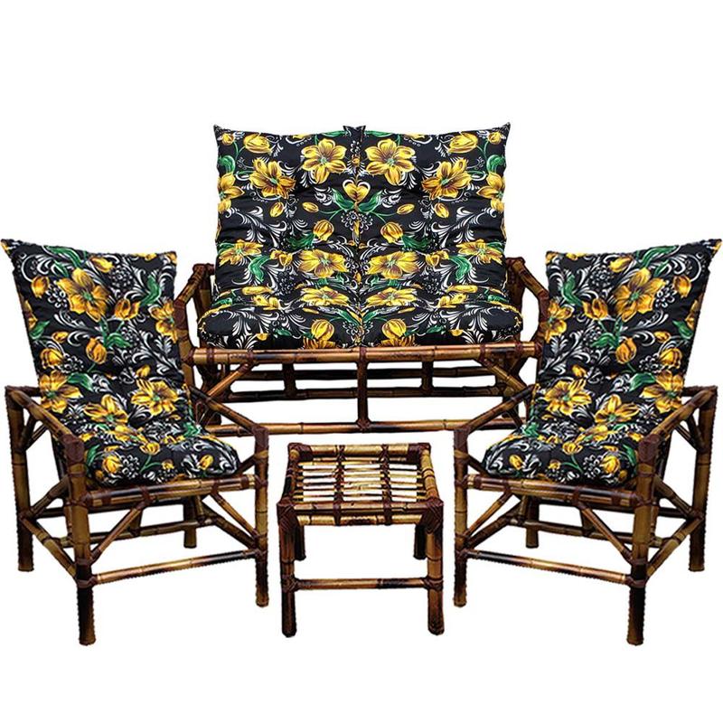 Jogo De Sofá De Bambu Poltronas Cadeiras E Mesa - BUARQUE CONFORT ...