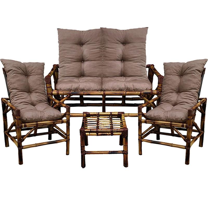 Jogo De Sofá De Bambu Poltronas Cadeiras E Mesa - BUARQUE CONFORT ...