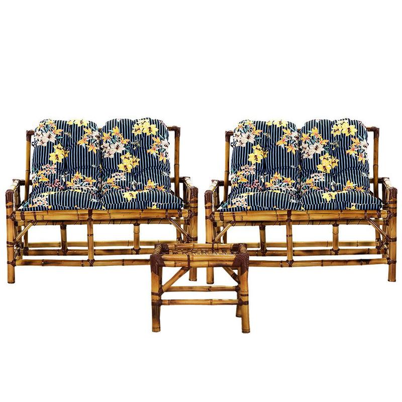 jogo de sofás de bambu com mesa de centro VL DECOR G4 - Móveis para ...