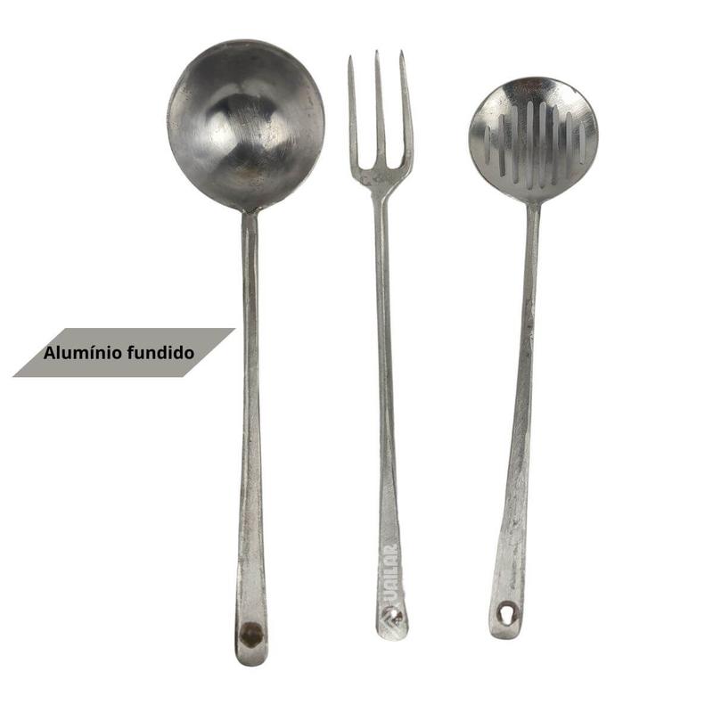 Jogo de talher aluminio fundido concha colher escumadeira tridente - AI ...