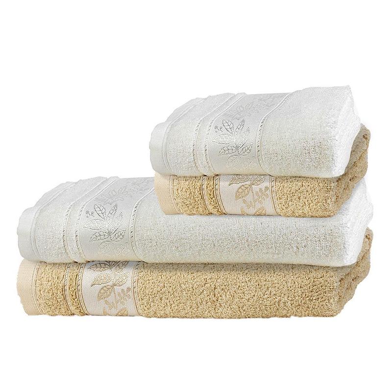 Jogo de Toalha 4 Peças Felpuda - Prata - Relva - 100% Algodão ...