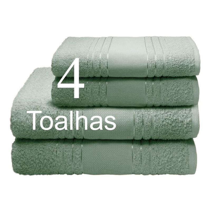 Jogo De Toalhas Camesa Banho E Rosto Etamine Algodão 4pç Top - Jogo de ...