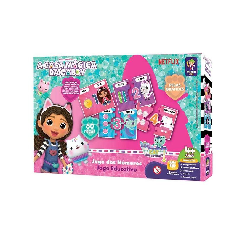 Jogo dos Números Casa Mágica da Gabby 60 Peças 2157 - Mimo - Jogos de ...