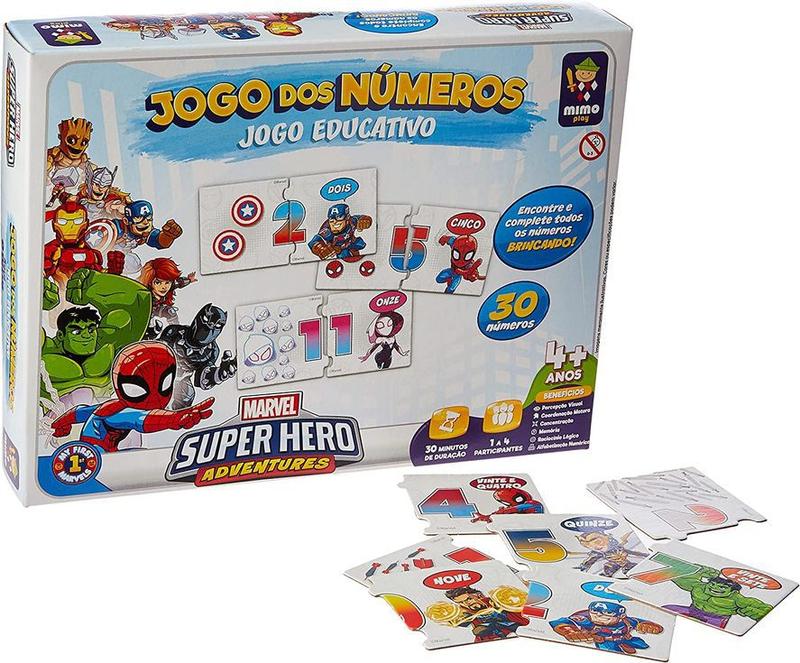 Jogo Educativo, Mimo, Marvel, Jogo dos Números, Multicor - Jogos ...