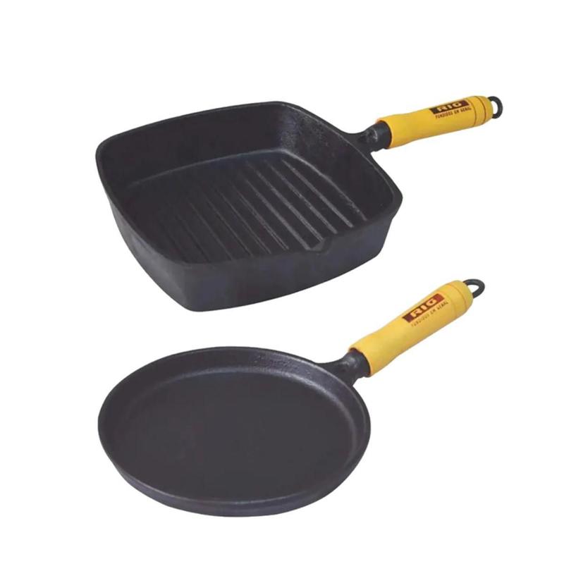 Jogo Frigideiras Cook Grill E Chapa Tapioca Ferro Fundido - Rig ...
