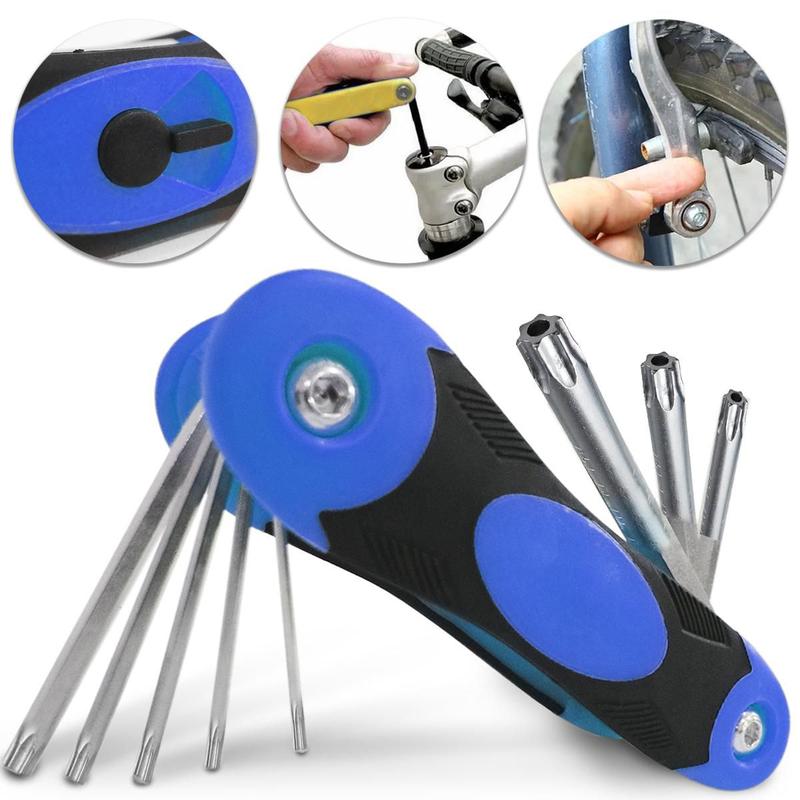Jogo Kit De Chave Bike Torx 8 Peças Tipo Canivete 8 em 1 - VisKing ...