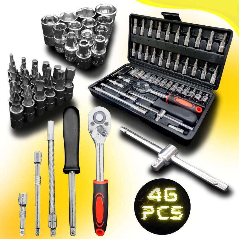 Jogo Kit De Soquete 46 Peças 1/4 Catraca Chave Allen Torx - ITBLUE ...