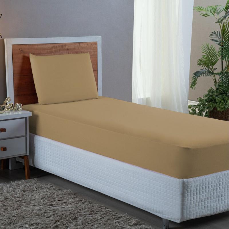 Jogo Lençol Cama Box Solteiro com Elástico e Fronha 400 Fios 02 Peças ...