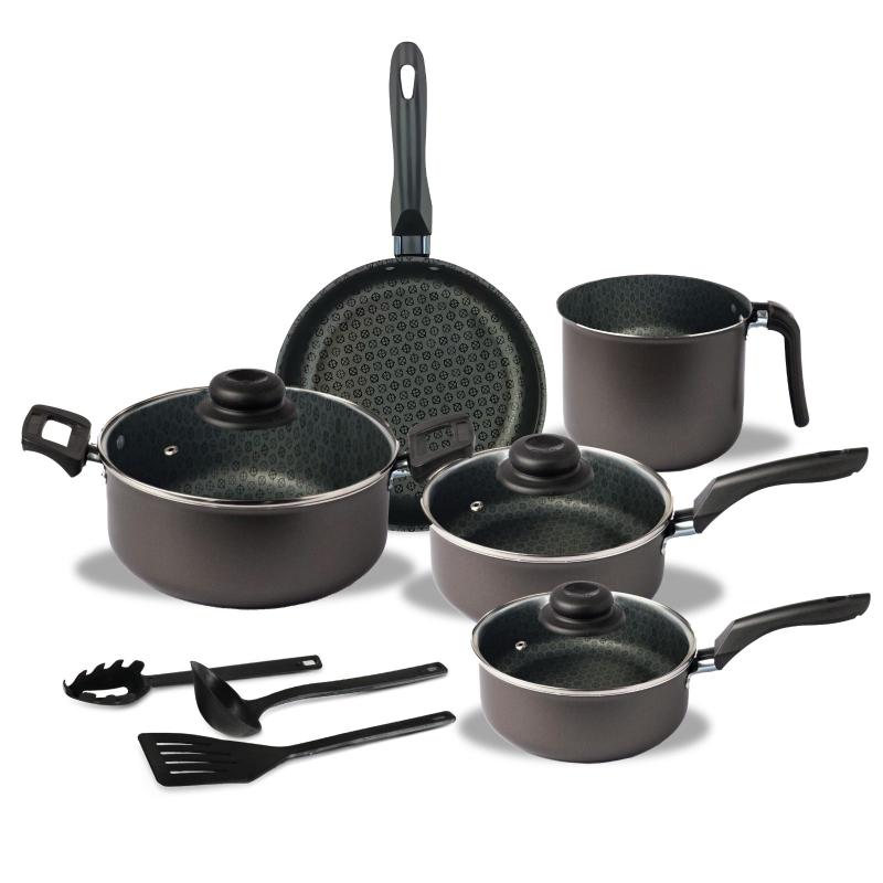 Jogo Panelas Disegno Alumínio Antiaderente 8 Pçs Tampa Vidro - D'Italia ...